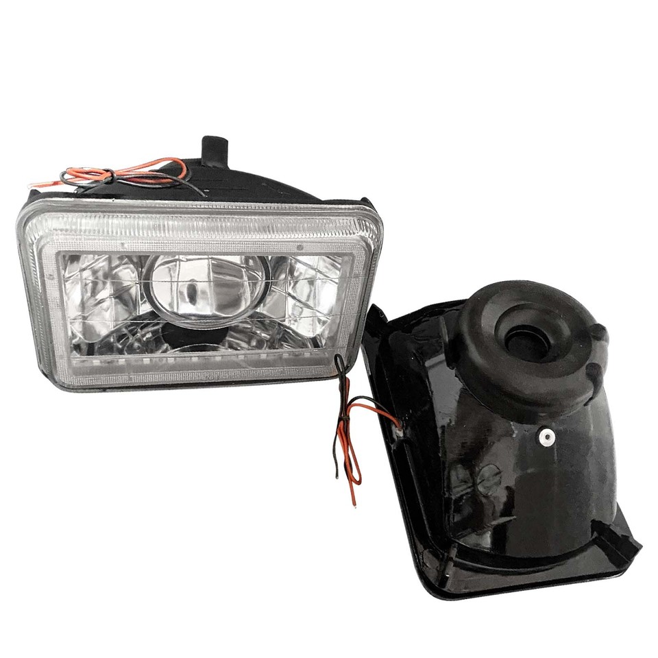 Fit Chevy C10 Pickup truck 1980-1986 4x6" Inch LED Headlights Halo | eBay