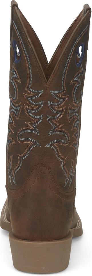 Justin Boots Muley Square Toe Water Buffalo Mens Brown Cowboy Western ...