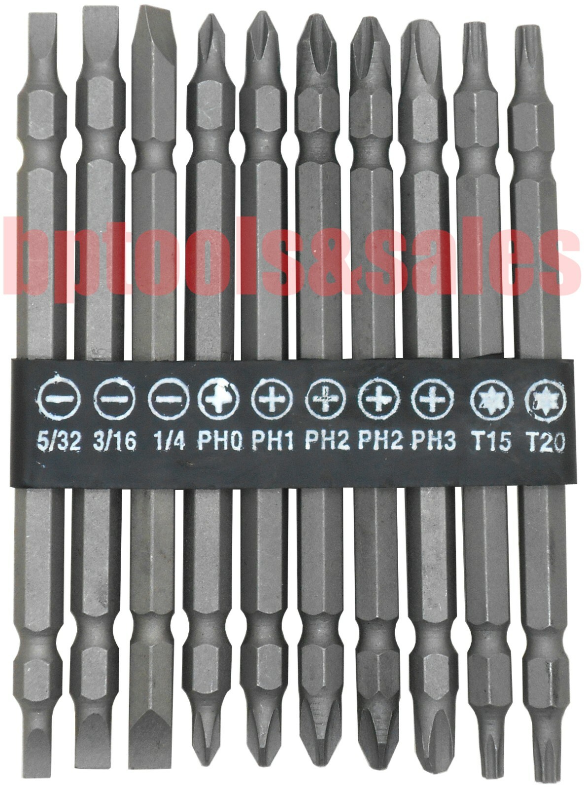 10pc Double End Screwdriver Bits Hex Driver Shank Long Phillips Flat ...