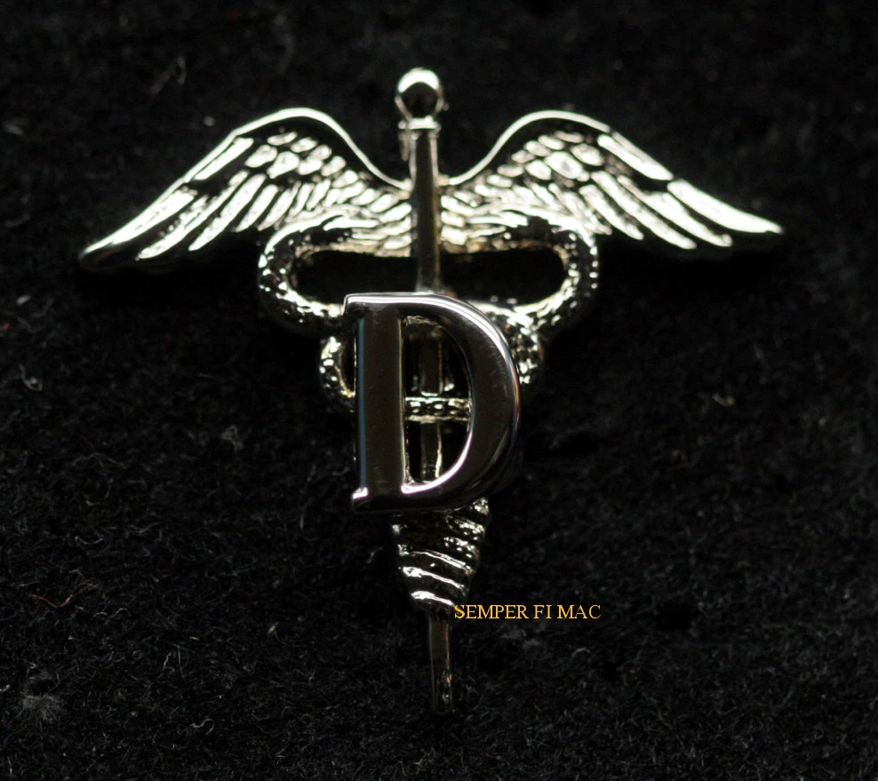 Navy Caduceus Silver