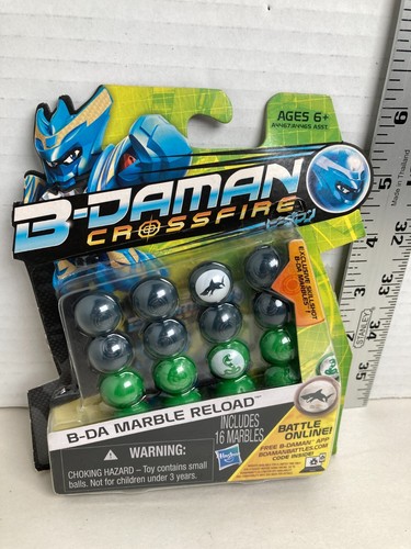 B-Daman Crossfire B-Da Marble Reload 16 Pack 2013 Hasbro New Gray Green ...
