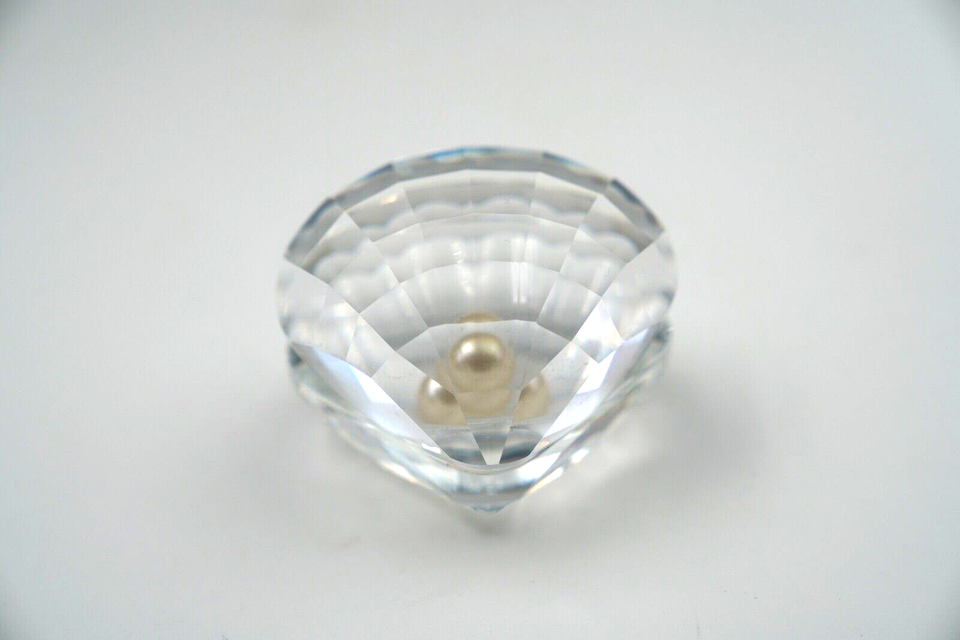 Fine Swarovski Crystal CLAM SHELL OYSTER W/ Pearl Paperweight ...