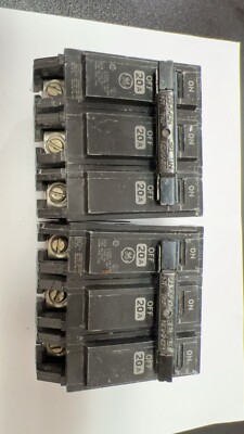 GE General Electric THQB32020 3 Pole 20A 240V Circuit Breaker ...