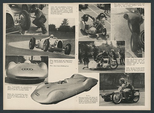 AUTO UNION Rudolf Hasse Silberpfeil Nürburgring Motorrad Beiwagen ...