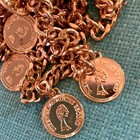 Vintage Queen Elizabeth II Faux Gold Coin Chain Belt Necklace Multi ...