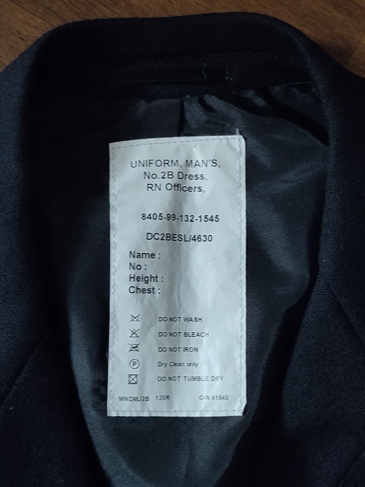 Royal Navy No. 7 / No. 2B RN Officers Mess Dress Uniform- Jacket 42 ...