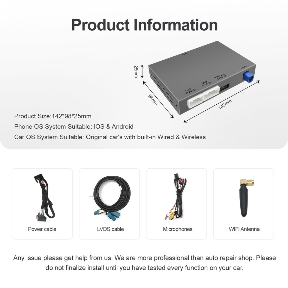 Wireless Carplay Android Auto Module Kit For VW Golf MK7 MK7.5 MIB1 ...