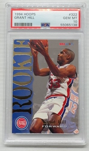 1994-95 Hoops Grant Hill Rookie Card RC #322 PSA 10 GEM MINT Pistons | eBay
