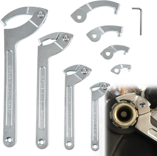Adjustable Pin Spanner Wrench Tool Set, 9 Pack C Spanner Nut Wrench ...