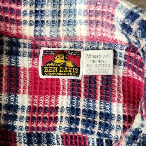Rare Ben Davis checkered half-zip thermal shirt | eBay