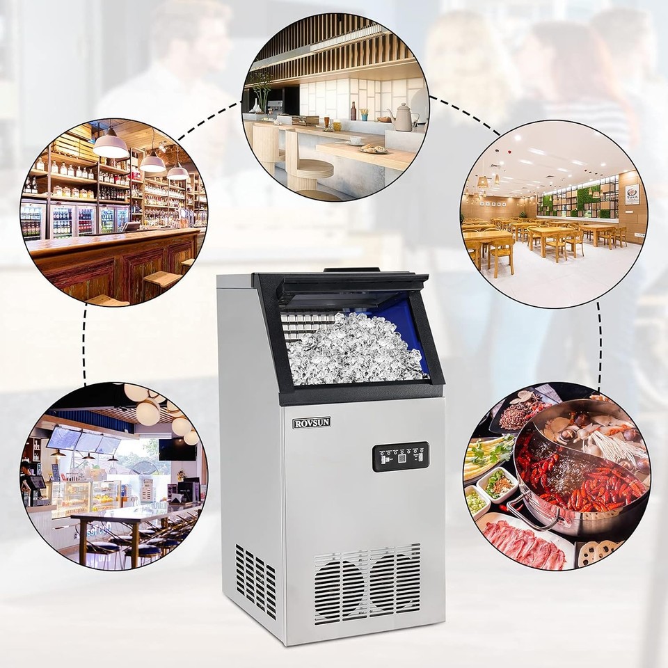 Commercial Business 150LB/24h Ice Maker Machine Cube Bar Catering Heavy ...