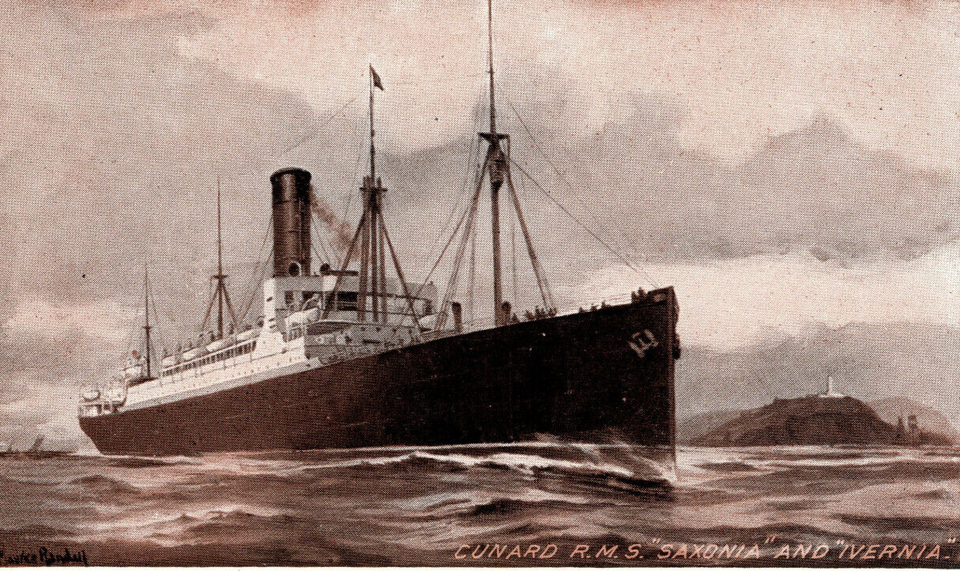 RMS Saxonia Ivernia Cunard White Star Line Steamship Ocean Liner Vtg ...