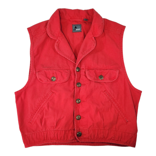 Vintage 90s Red Denim Button Up Vest Liz Wear Twee Cottage Grandma ...