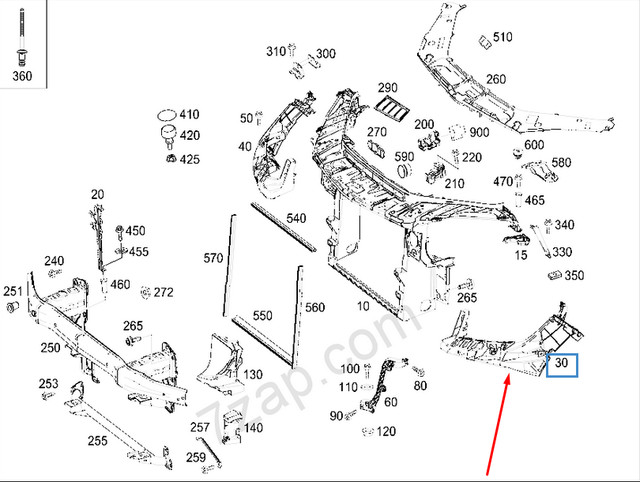 Mercedes-Benz M-class Front Left Headlight Frame A1666200091 2015 ...