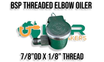Oil Cup Steel 7/8" Head x 1/8" BSP Threaded Elbow type Spring Loaded ...