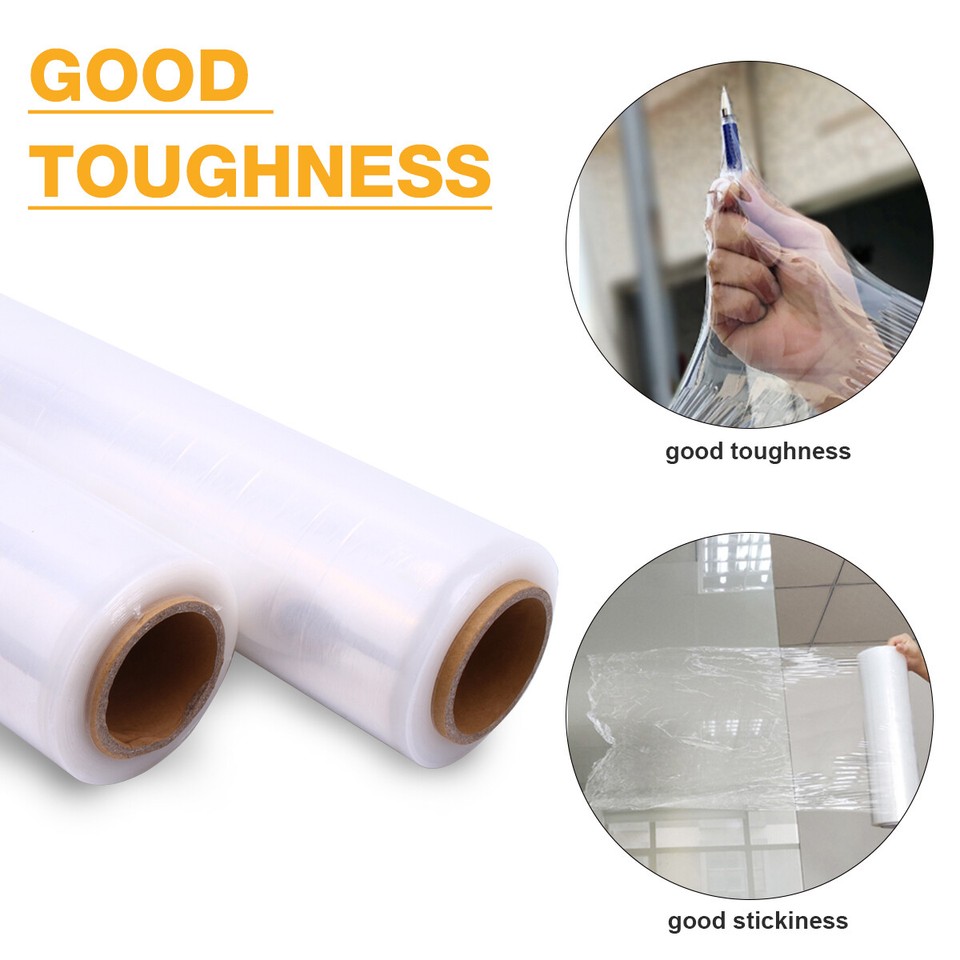 100 Gauge 18"x1500FT Hand Shrink Wrap Clear Pallet Packing Stretch ...