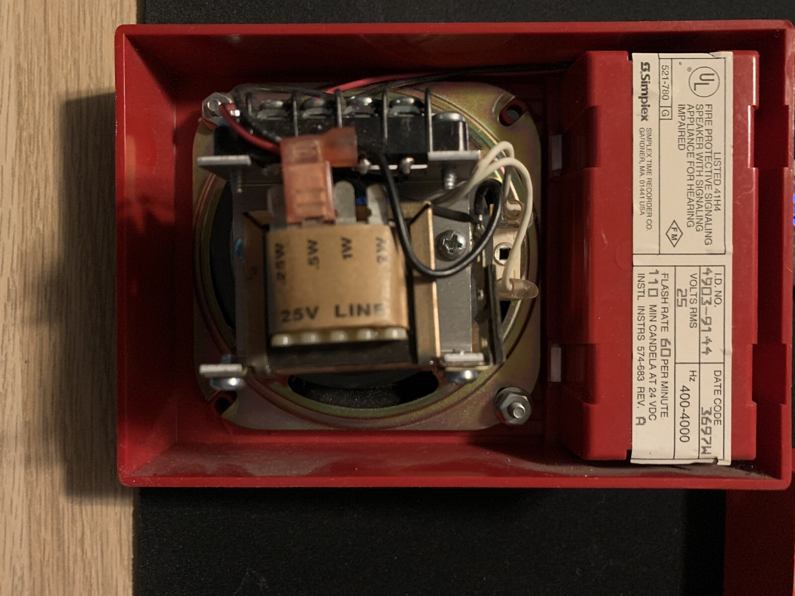 Simplex 4903-9144 25v Fire Alarm SPEAKER Strobe | eBay
