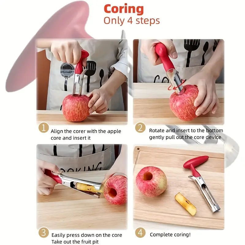 Fruit Apple Corer Pear Tools Stainless Steel Kitchen Twist Easy Core ...