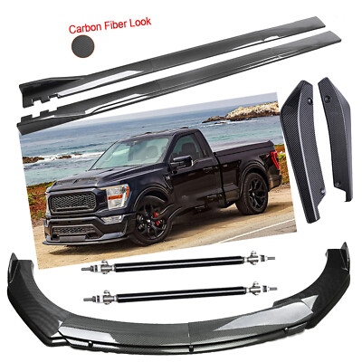 Front Bumper Lip Rear Splitter Spoiler For Ford F150 F-150 Carbon Fiber ...