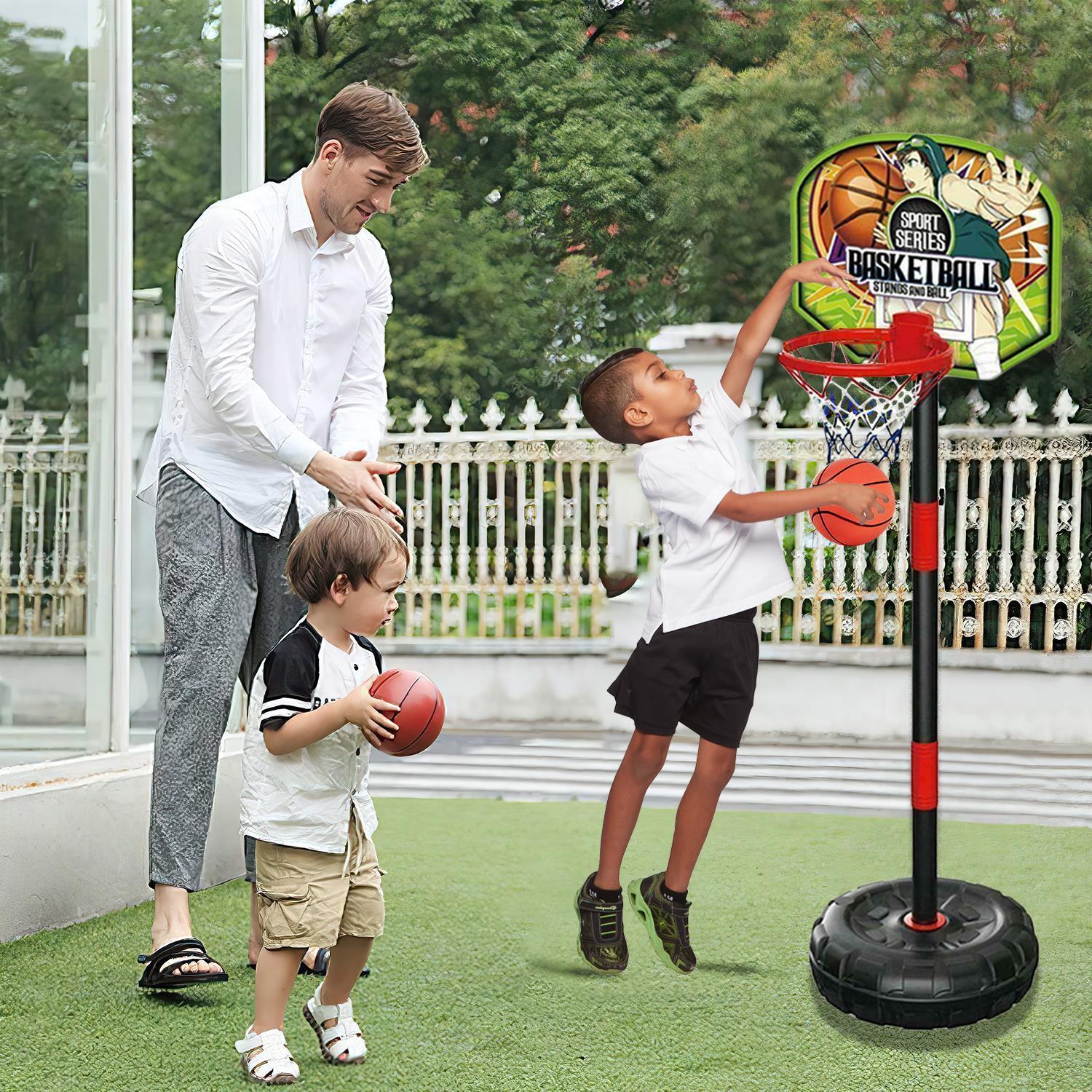 Portable Basketball Hoop Board Adjustable Stand Basketball Set Net Kids ...