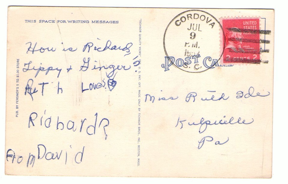 1953 Postmarked Postcard First Baptist Church Orangeburg South Carolina SC | eBay