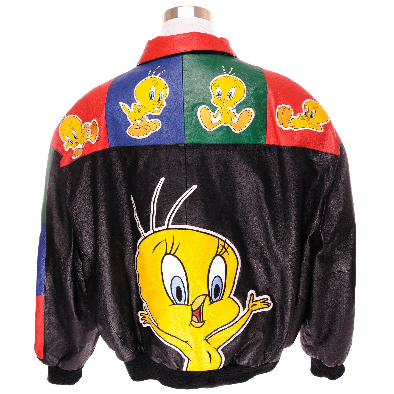 VINTAGE LOONEY TUNES TWEETY LEATHER JACKET 1999 SIZE … - Gem