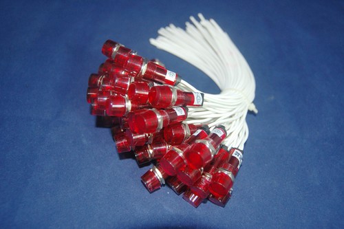 5 Pcs 24V 10mm RED Mini Incandescent Pilot Lights CYLINDRICAL Cap with ...