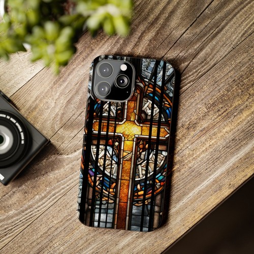 Religious. Biblically Inspired. Cross. Stained Glass. Slim Phone Cases ...