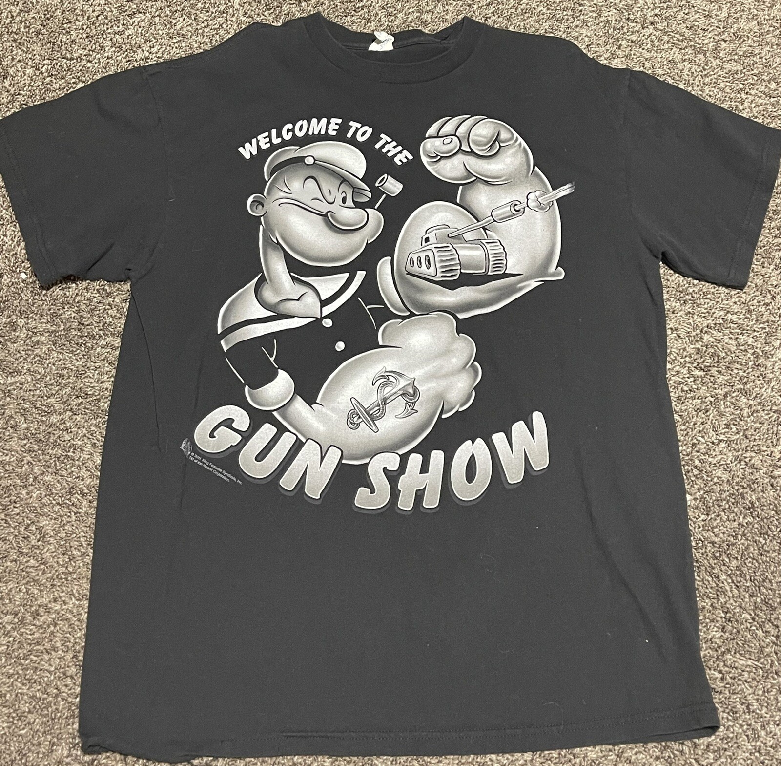 Vintage Delta Popeye Gun Show Cartoon Men's Short Sle… - Gem
