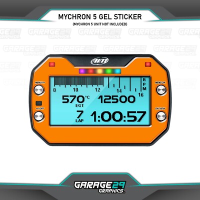 Fluro Orange style Mychron 5 Gel Kart Lap Timer Sticker | eBay UK
