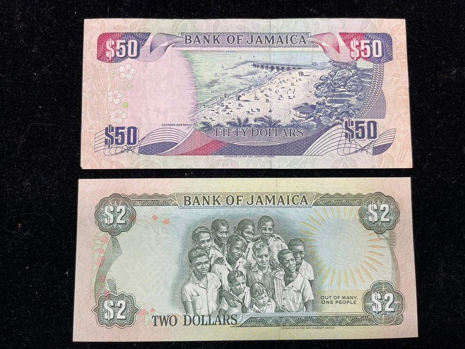 Jamaica 2 & 50 Dollars 2 Banknotes Lot Excellent Condition | eBay