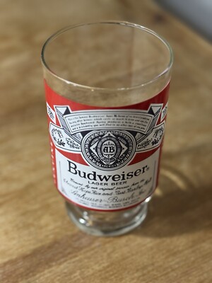 Vintage Large Budweiser Glass Excellent Condition ! | eBay
