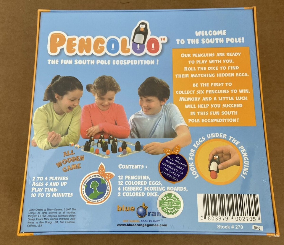 Blue Orange Pengoloo Penguin Wooden Game *New* *SEALED* ages 4+ 2-4 ...