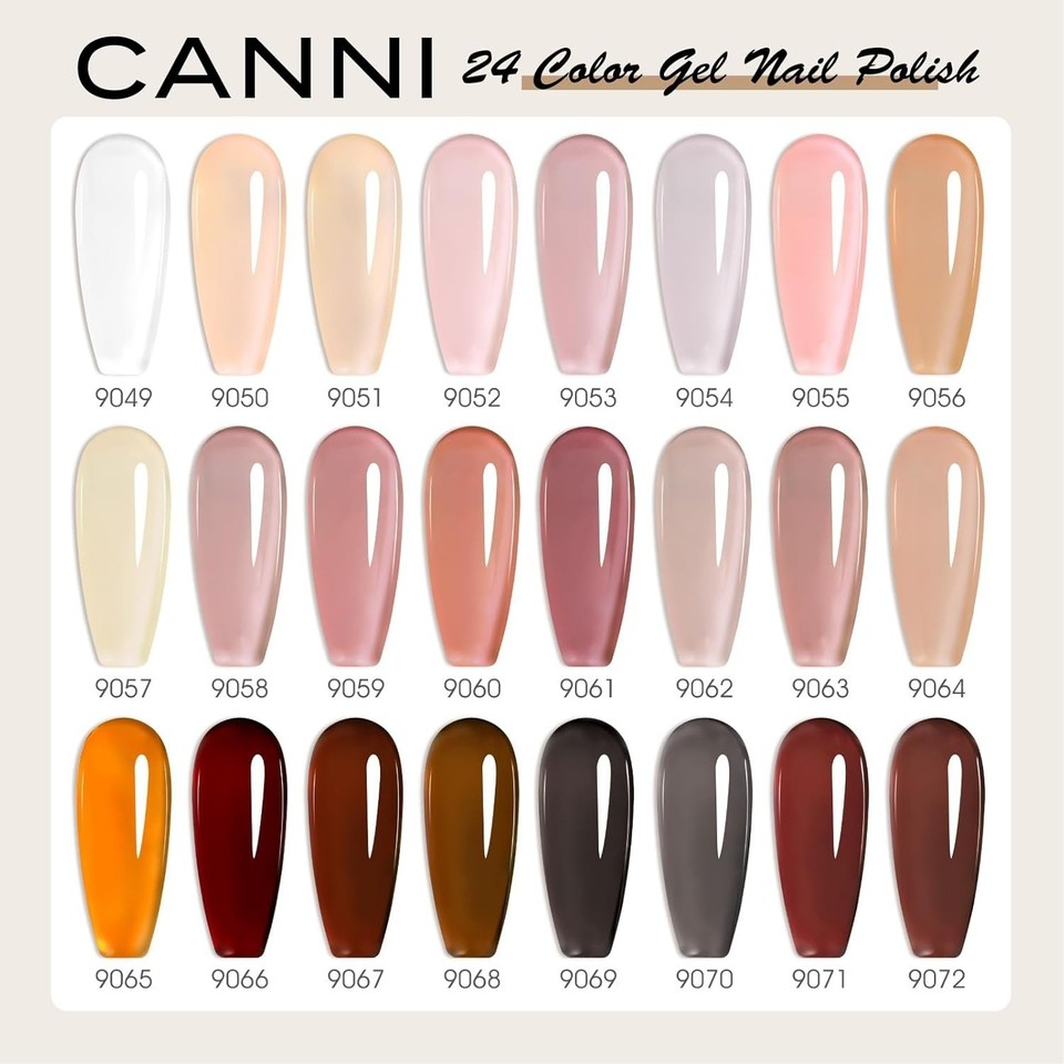CANNI CC3 Jelly Gel Nail Polish Set with Color Card, 30Pcs Jelly Pink Gel Polish | eBay