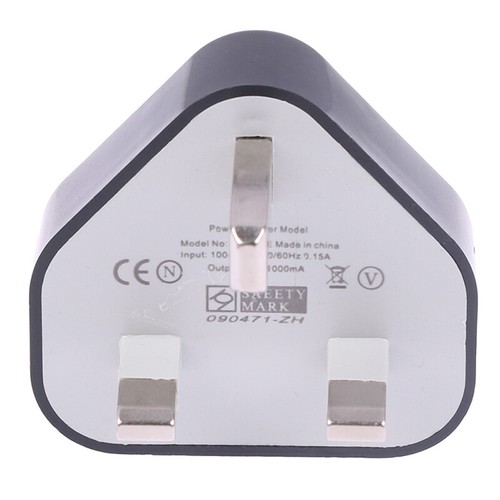 Portable 3 Pin USB Charger UK Plug Wall Adapter With 1 Ports Travel ...
