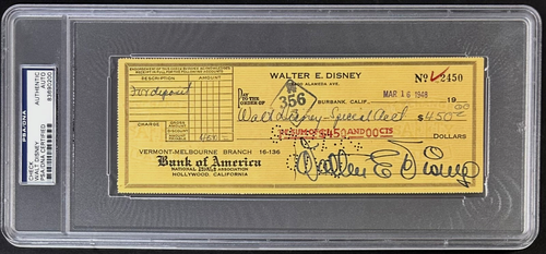 Walt Disney Signed Autographed Used Check PSA/DNA 83690200 | eBay