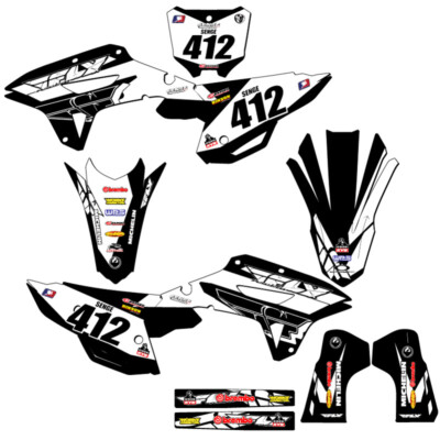 2022-2024 CRF 250 RX 13 FLY Black Senge Graphics Kit Compatible with ...