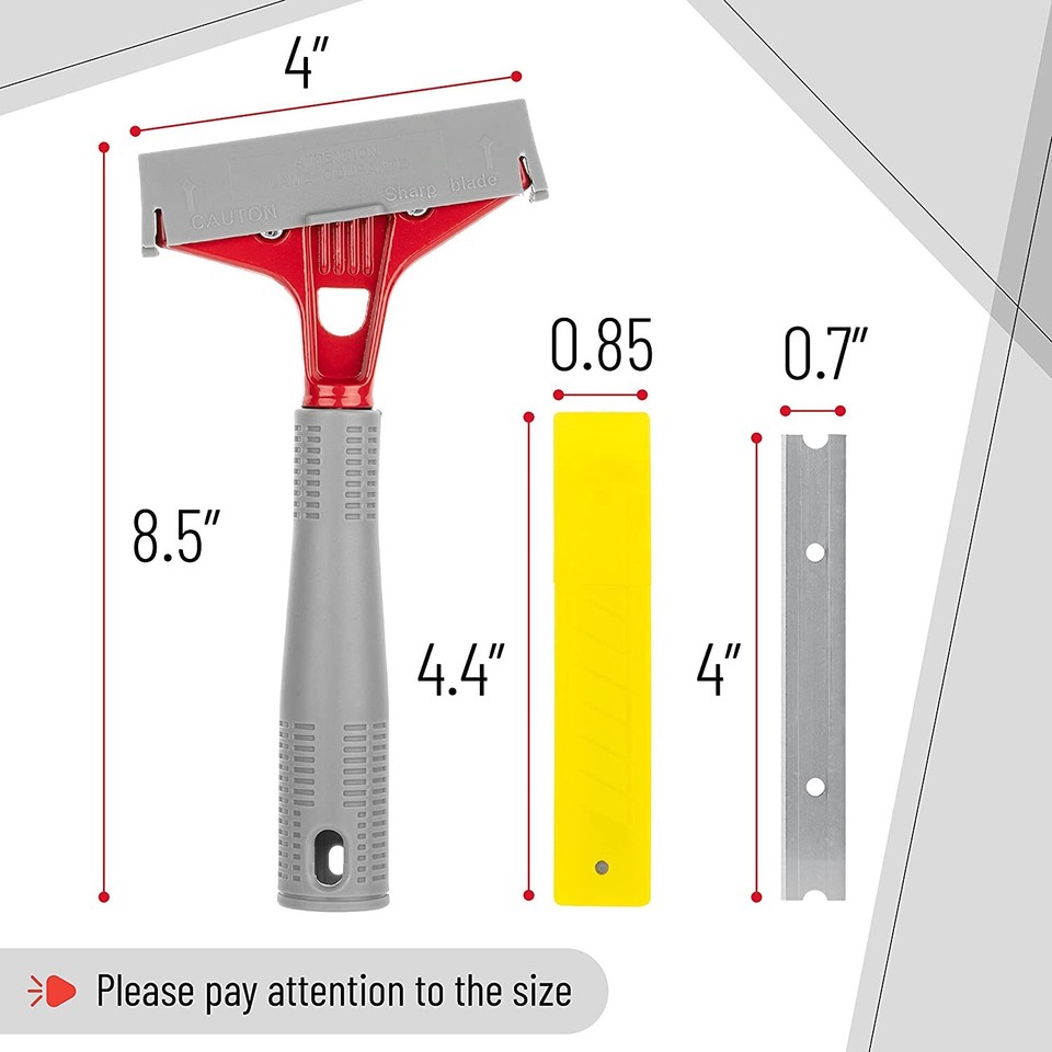 Heavy Duty Razor Blade Scraper 4-inch Floor Scraper Tool w/ 10 Extra ...