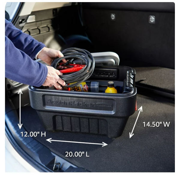 8 Gallon Action Packer Storage Bin, Heavy Duty, Lockable, Black ...
