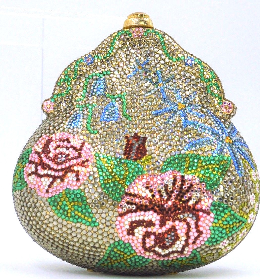 Judith Leiber Crystal Bag Evening GOLD Vintage CHATEL… - Gem