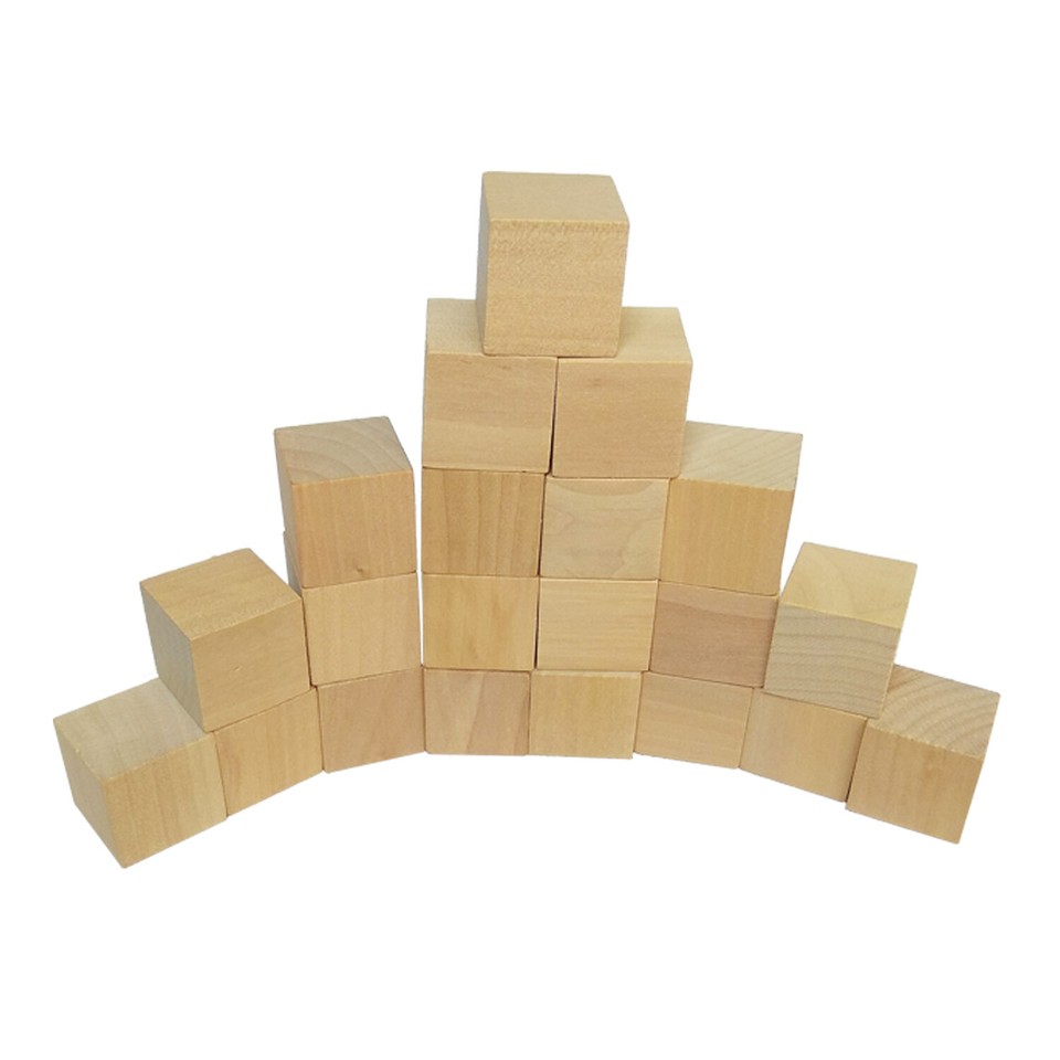 Nature Wooden Plain Cubes Square Block Wood Cube Six Sides Dices ...