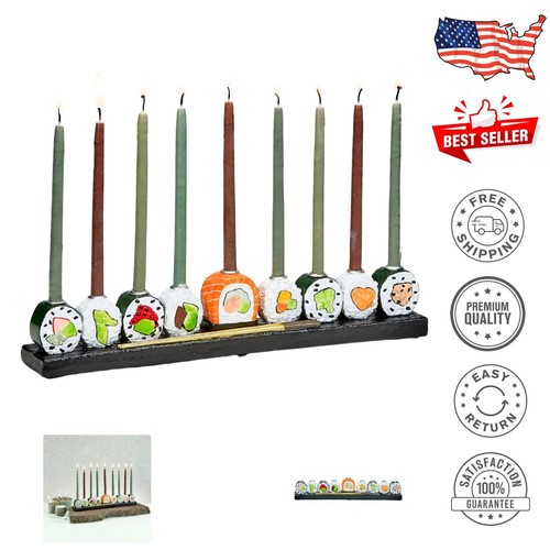 Funny Hand-Painted Sushi Menorah - Unique Holiday Décor for Festival of ...