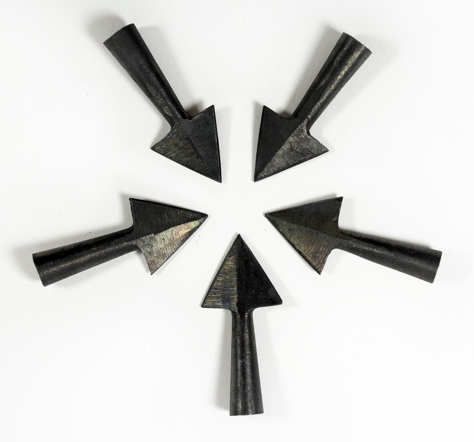 5 Anglo Saxon Iron Medieval Triangle Arrowhead Set -- archery/bow ...