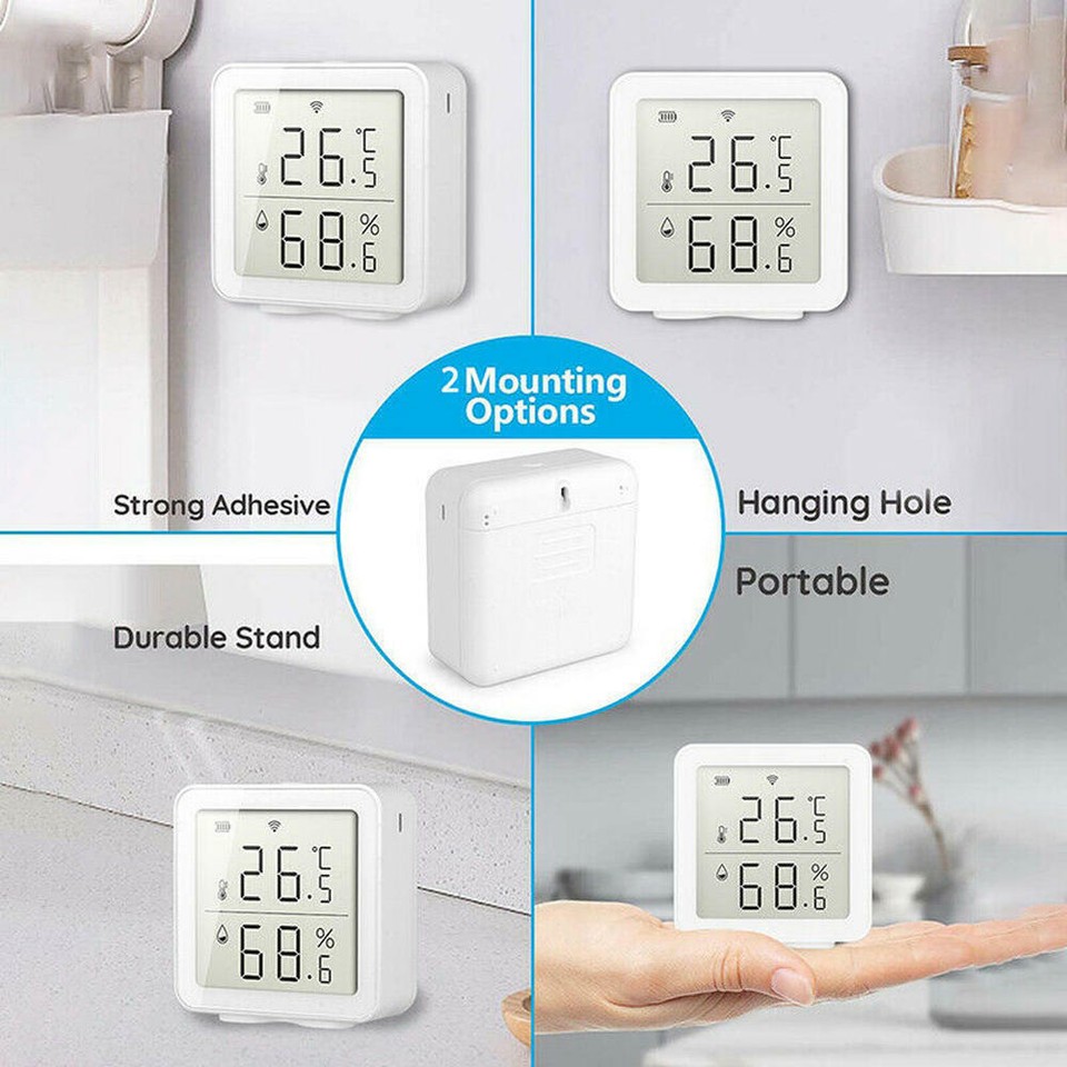 WIFI Digital LCD Thermometer Wireless Smart Temperature Humidity Sensor ...