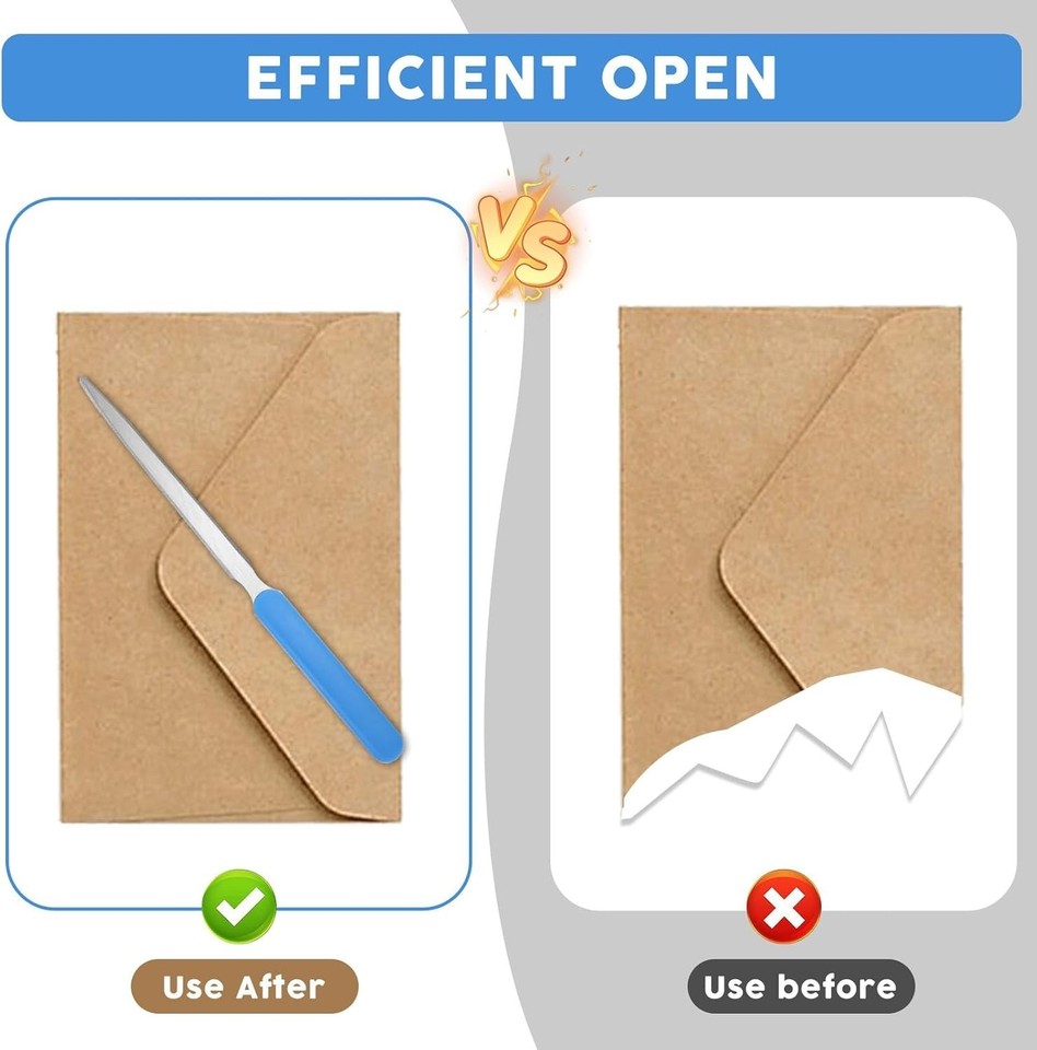 4 Pack Stainless Steel Letter Opener Envelope Slitter Mail Opener for ...