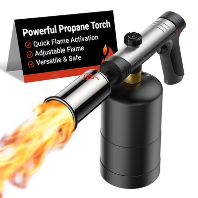Propane Torch with One-Touch Max Fire, Cooking Blow Torch Gun with a ...