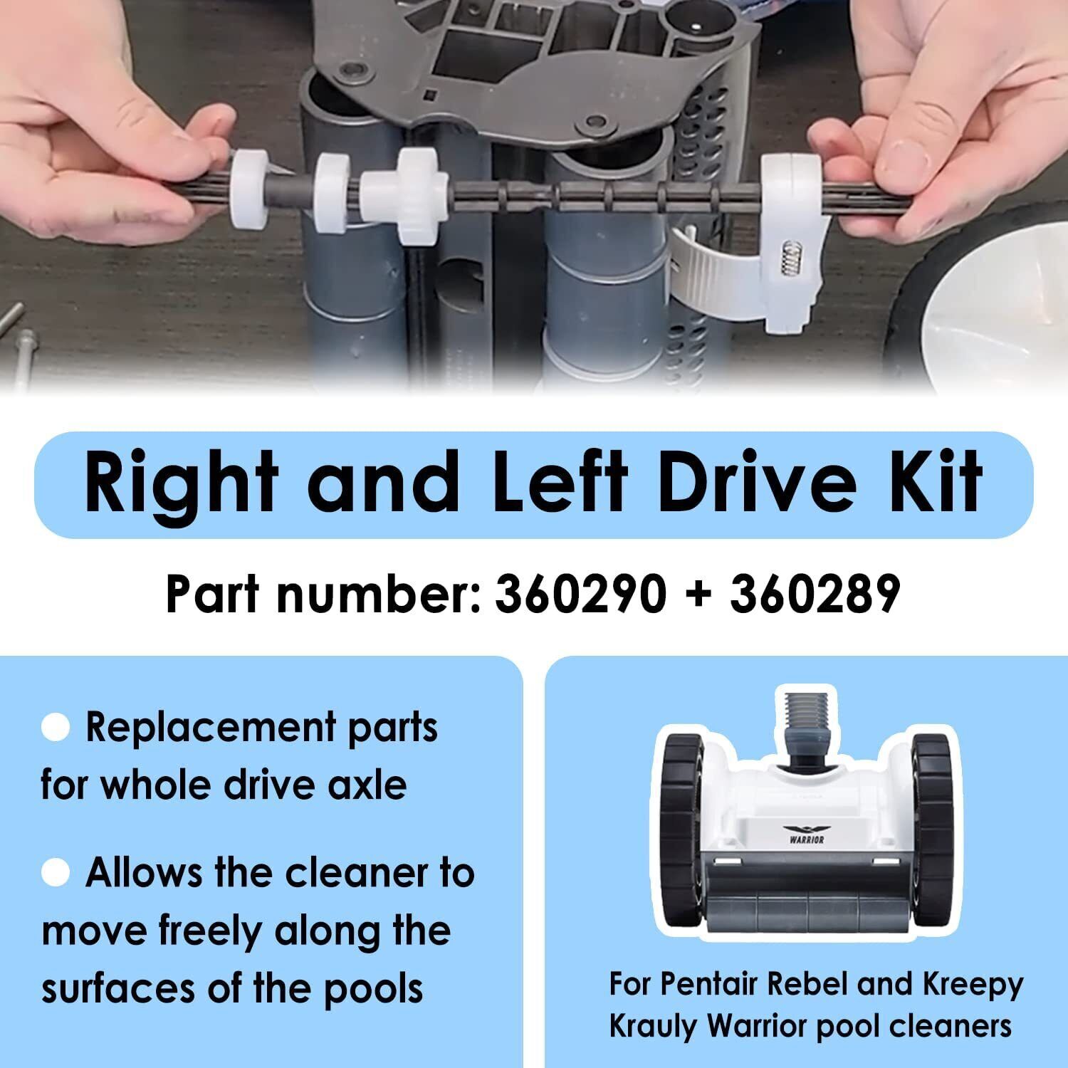 360290,360289 Left Right Drive Kit for Pentair Rebel-Kreepy Krauly Pool ...