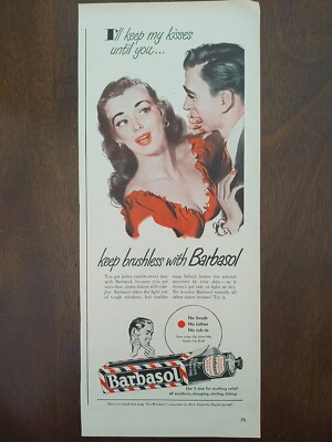 1947 Vintage barbasol print ad. Keep brushless with Barbasol | eBay