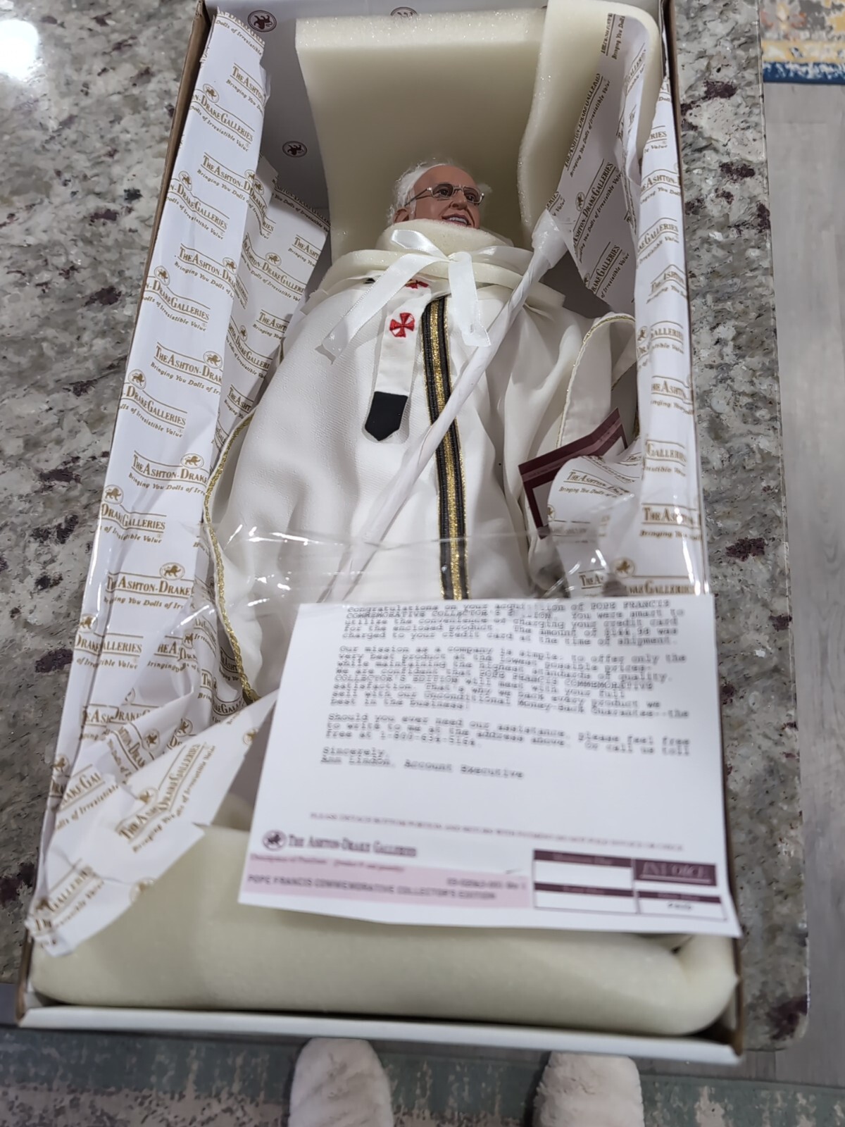 The Ashton - Drake Galleries Pope Francis Collectable Doll 17" Tall