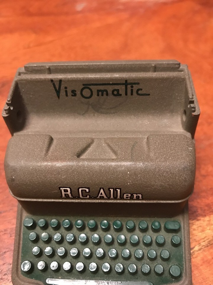Vintage Salesman Model Paperweight RC Allen Mini Typewriter Metal (JL ...